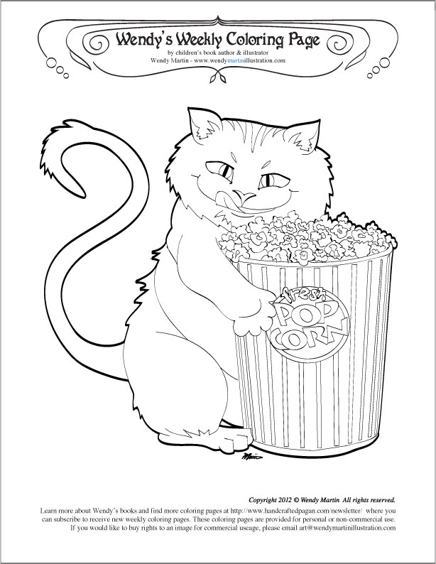 popcorn coloring pages free